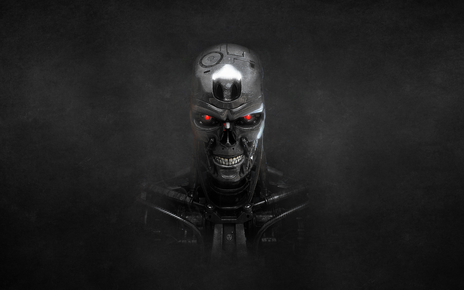 Wallpaper : seni digital, satu warna, Terminator, T 800, cyborg ...