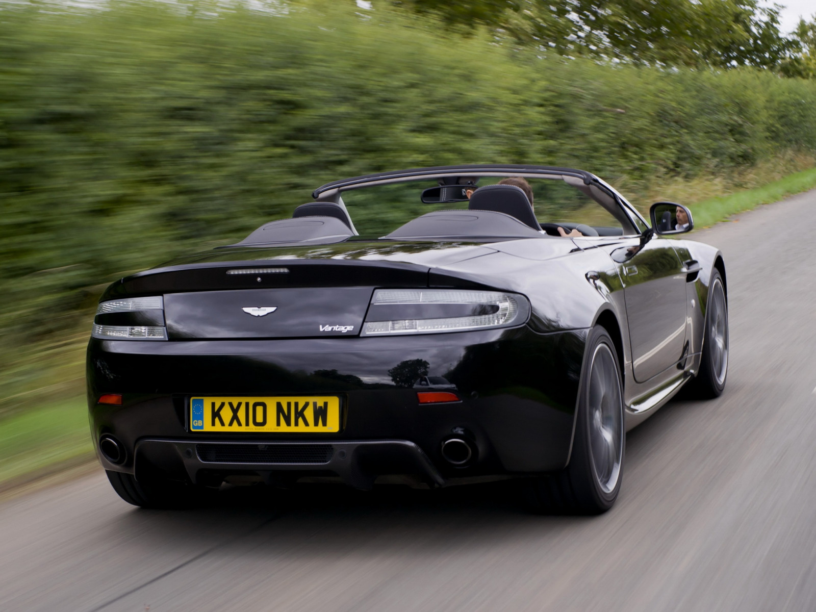 Wallpaper : black, road, rear view, sports car, Aston Martin, Aston ...