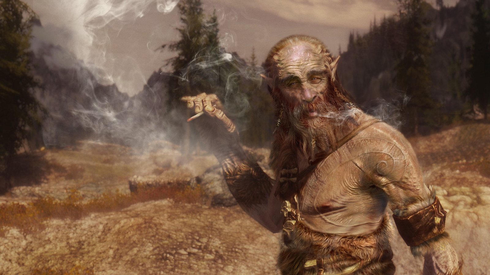 Tapety : kouř, The Elder Scrolls V Skyrim, konopí, obří, mytologie ...