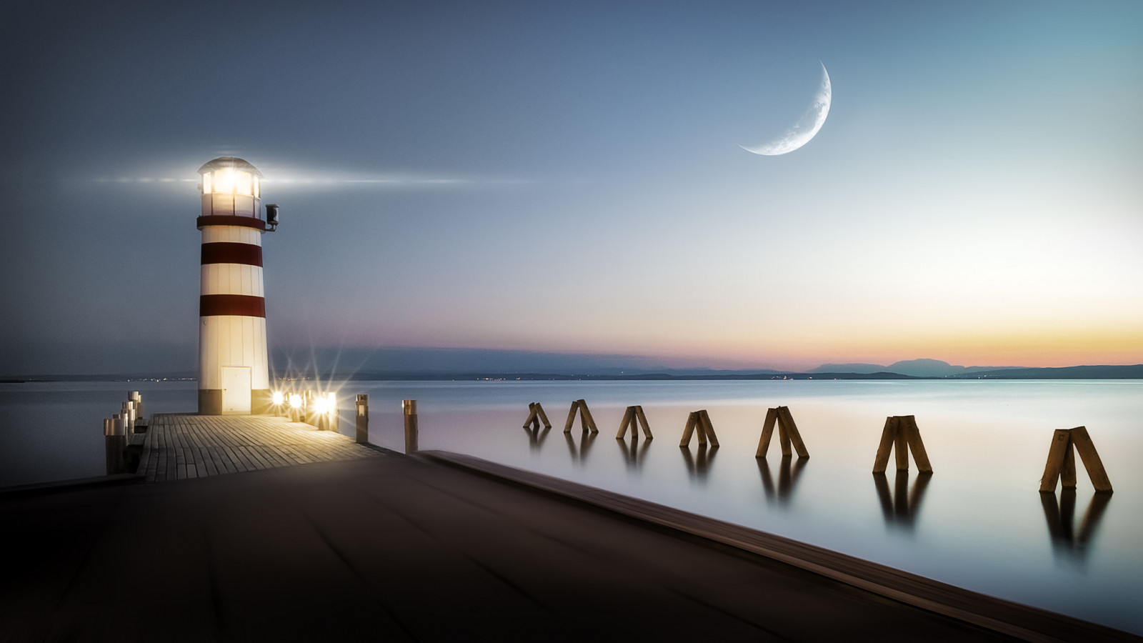 Sfondi : 2048x1152 px, Em nuel K ntor, faro, molo, cielo 2048x1152 ...
