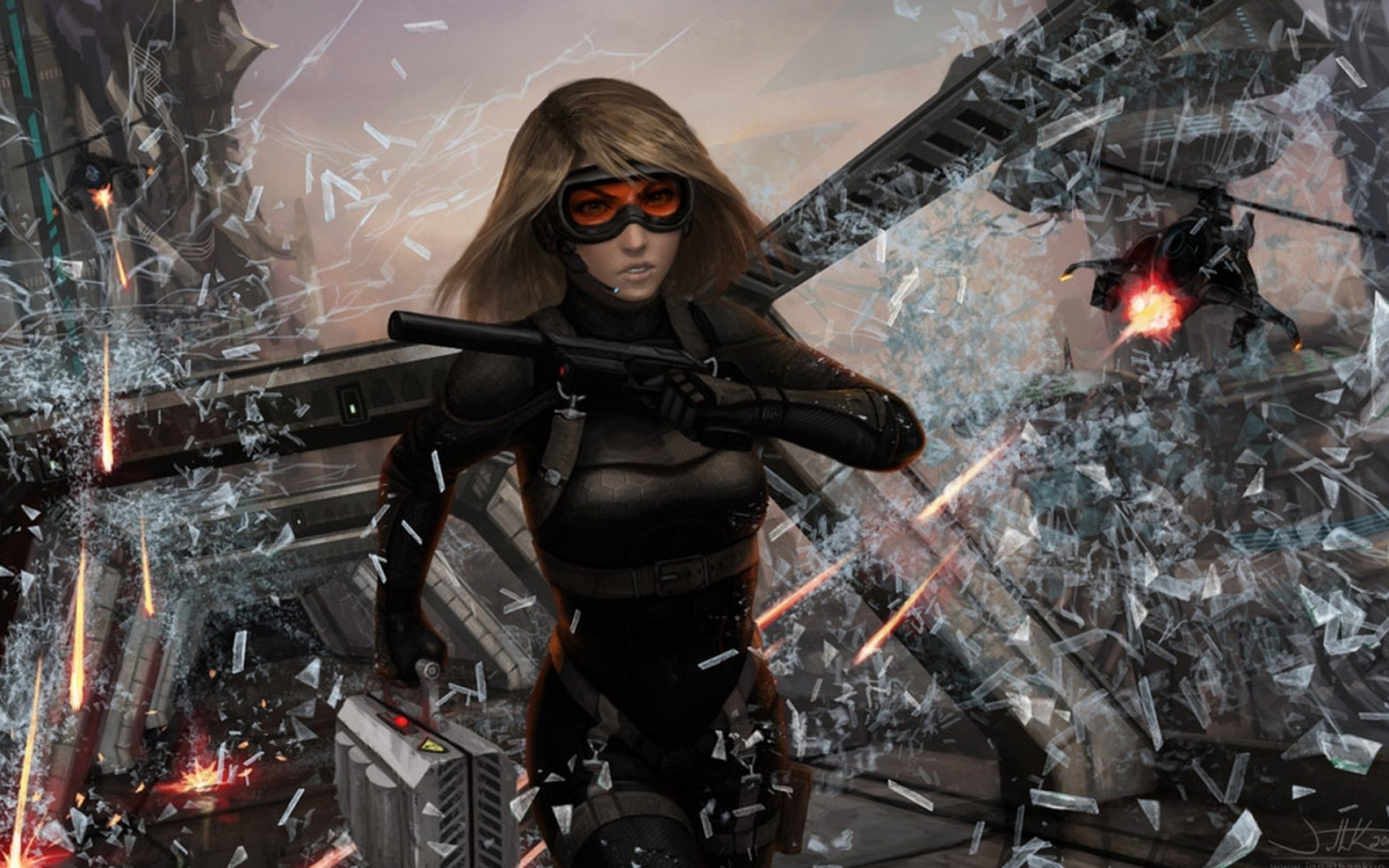 Fond Décran 1920 X 1200 Px Ouvrages Dart Fi Futuriste Fille