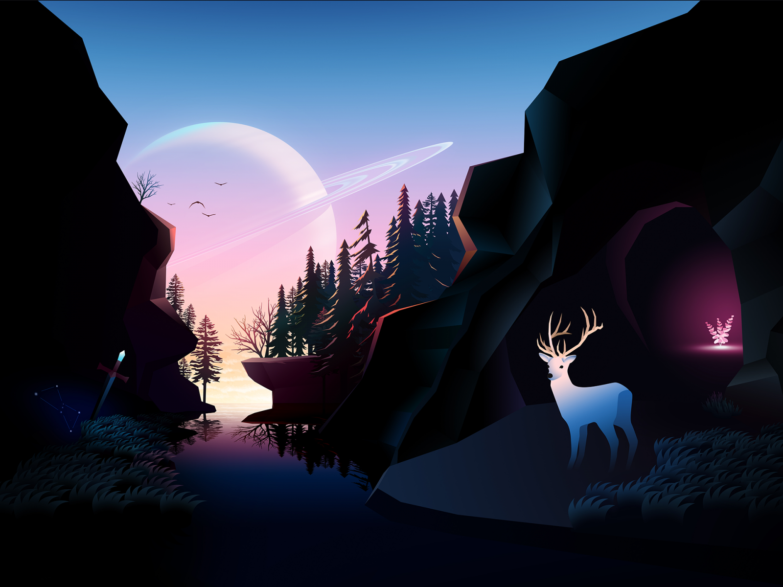 Wallpaper : world, sky, biome, ART, tree, cg artwork, space, landscape ...