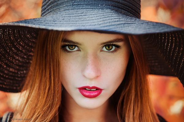 Wallpaper Women Model Blonde Depth Of Field Choker Blue Eyes