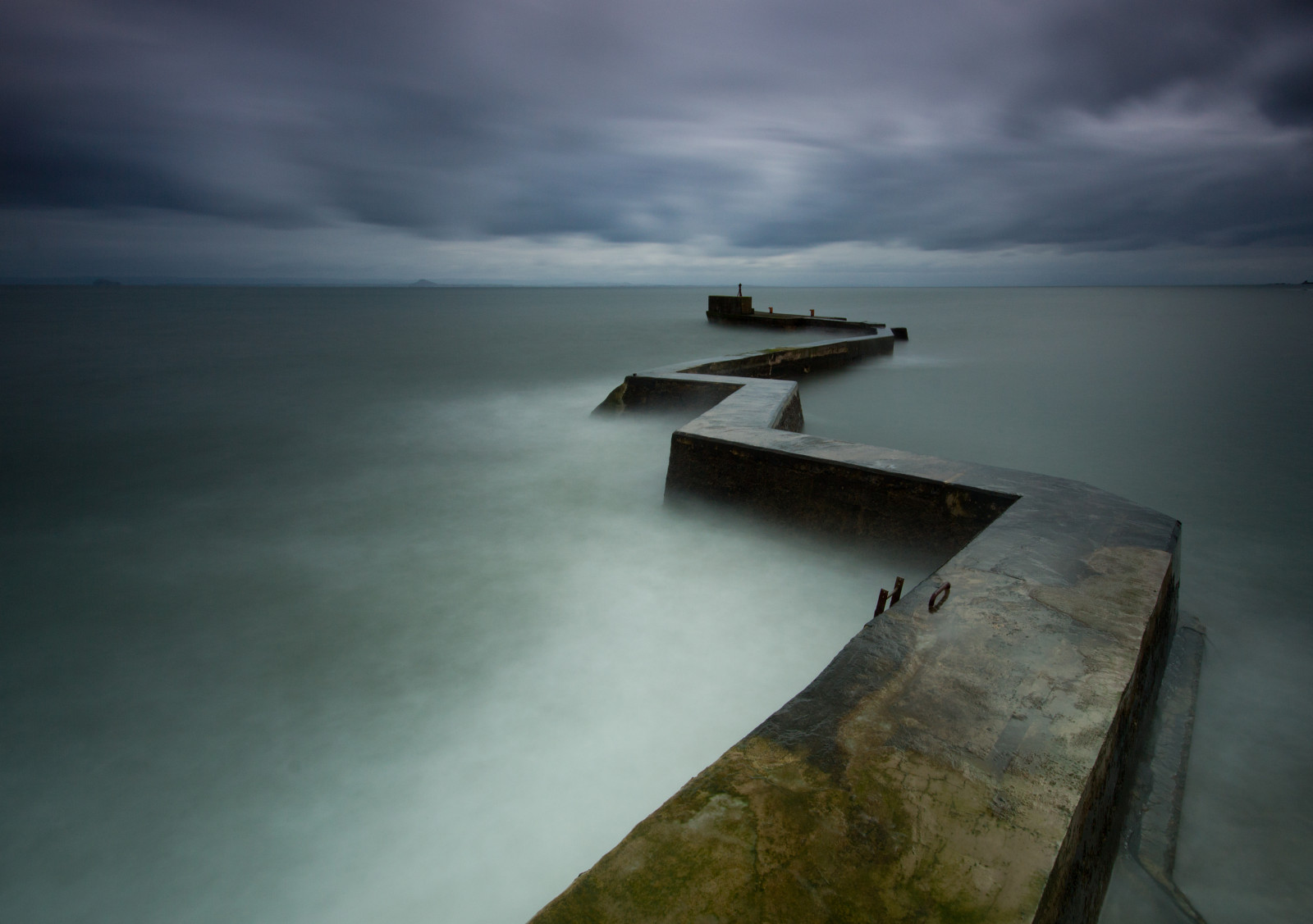 Wallpaper : seascape, water, Scotland, pier, long, exposure, fife ...