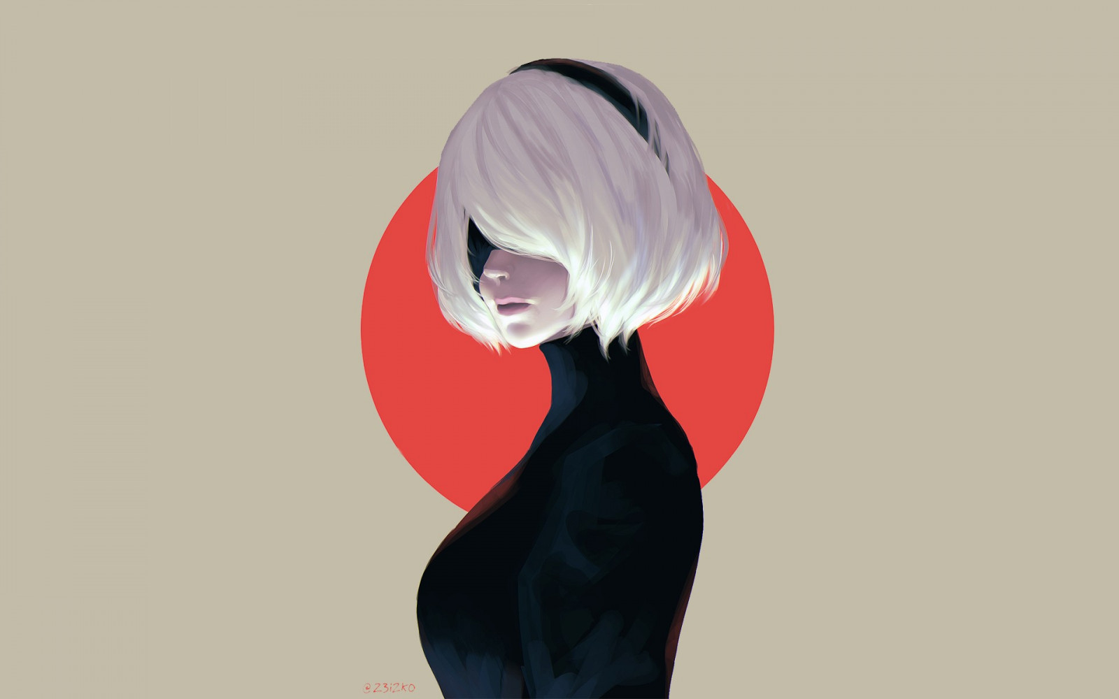Wallpaper : Japan, illustration, digital art, anime, Nier Automata, 2B ...