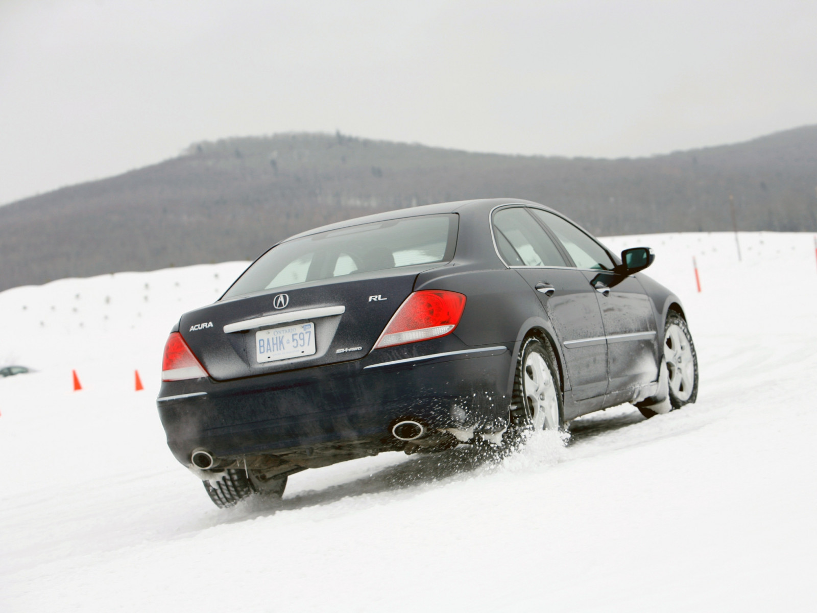 Wallpaper : acura, RL, black, rear view, car, snow, style, nature ...