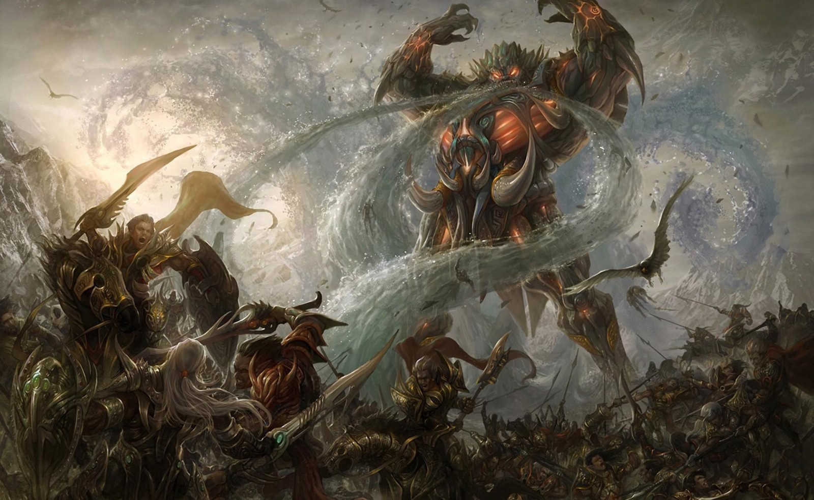 Wallpaper : water, war, battle, mythology, screenshot, creatures ...
