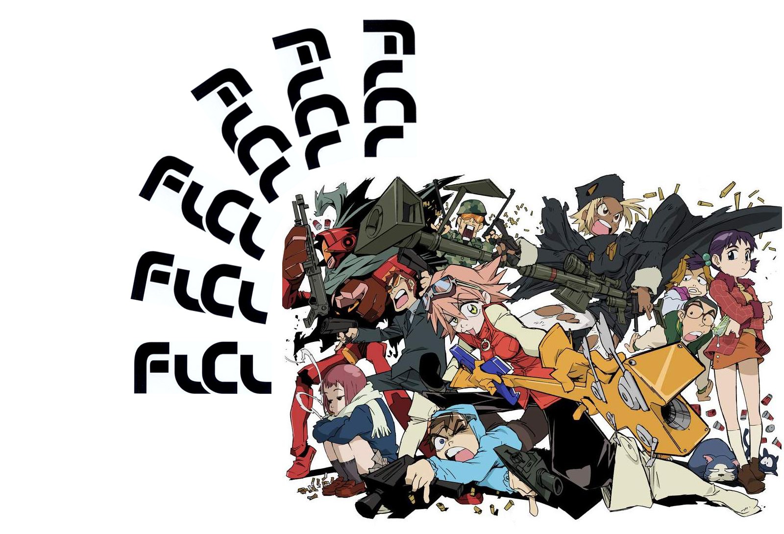 Wallpaper : illustration, cartoon, FLCL, font 1600x1090 - Javalonte ...