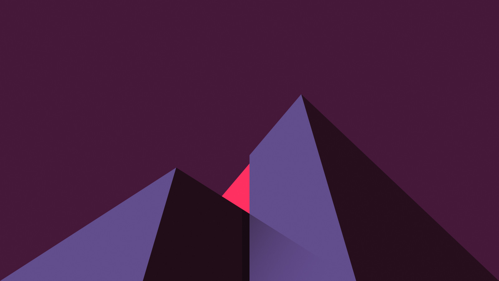 壁纸 数字艺术 艺术品 插图 极简主义 山 Flat Art 金字塔 抽象 形状 紫色 Rbatinic 4k