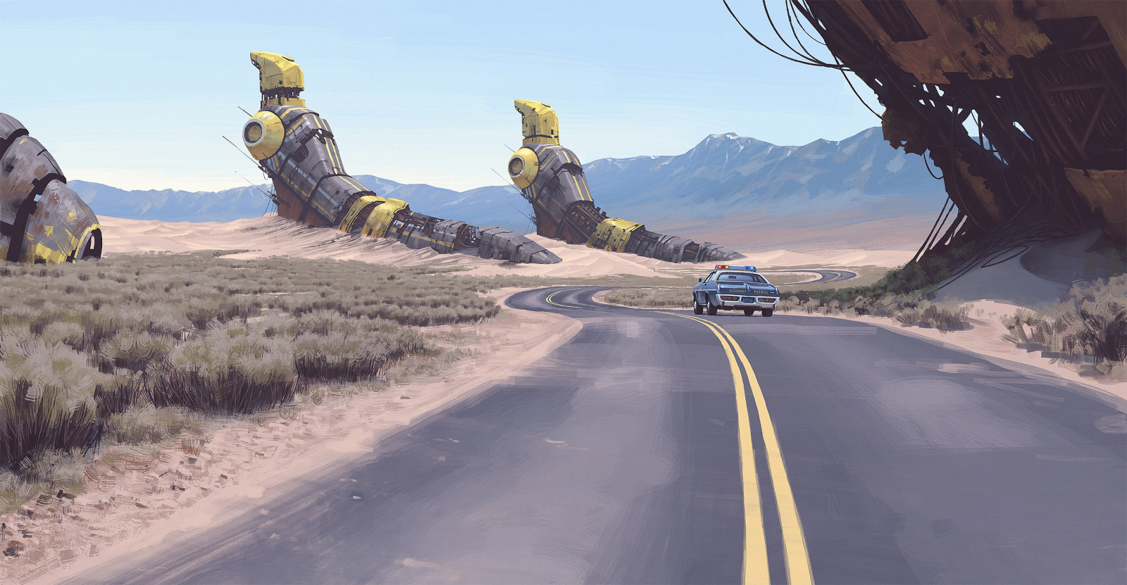 Wallpaper : landscape, artwork, science fiction, highway, Simon ...