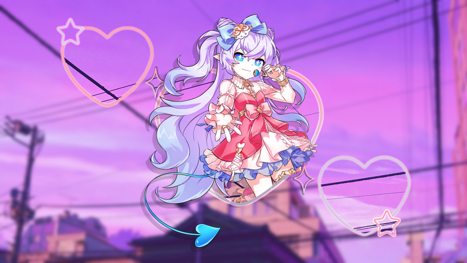 Wallpaper : Lu Elsword, city, picture in picture, anime girls 1920x1080 ...