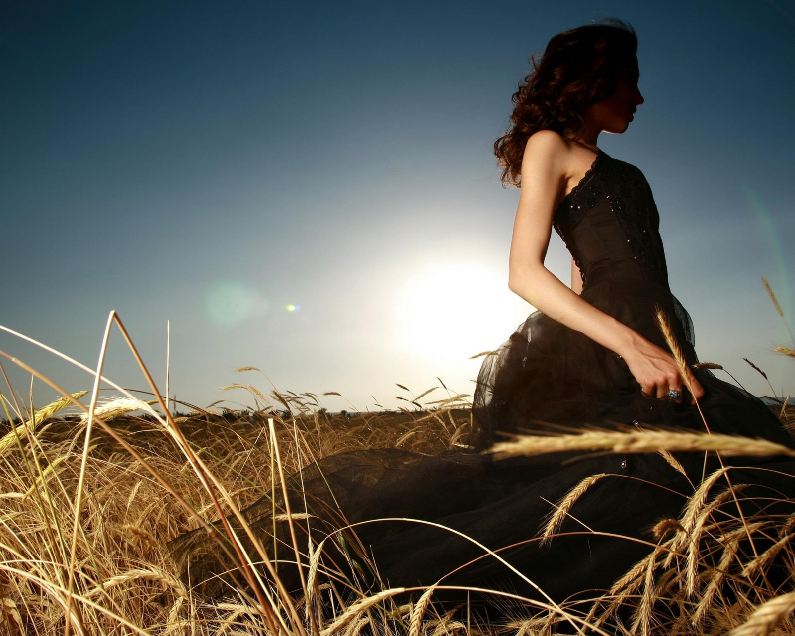 Wallpaper : girl, field, grass, evening 2560x2048 - wallhaven - 1028943 ...