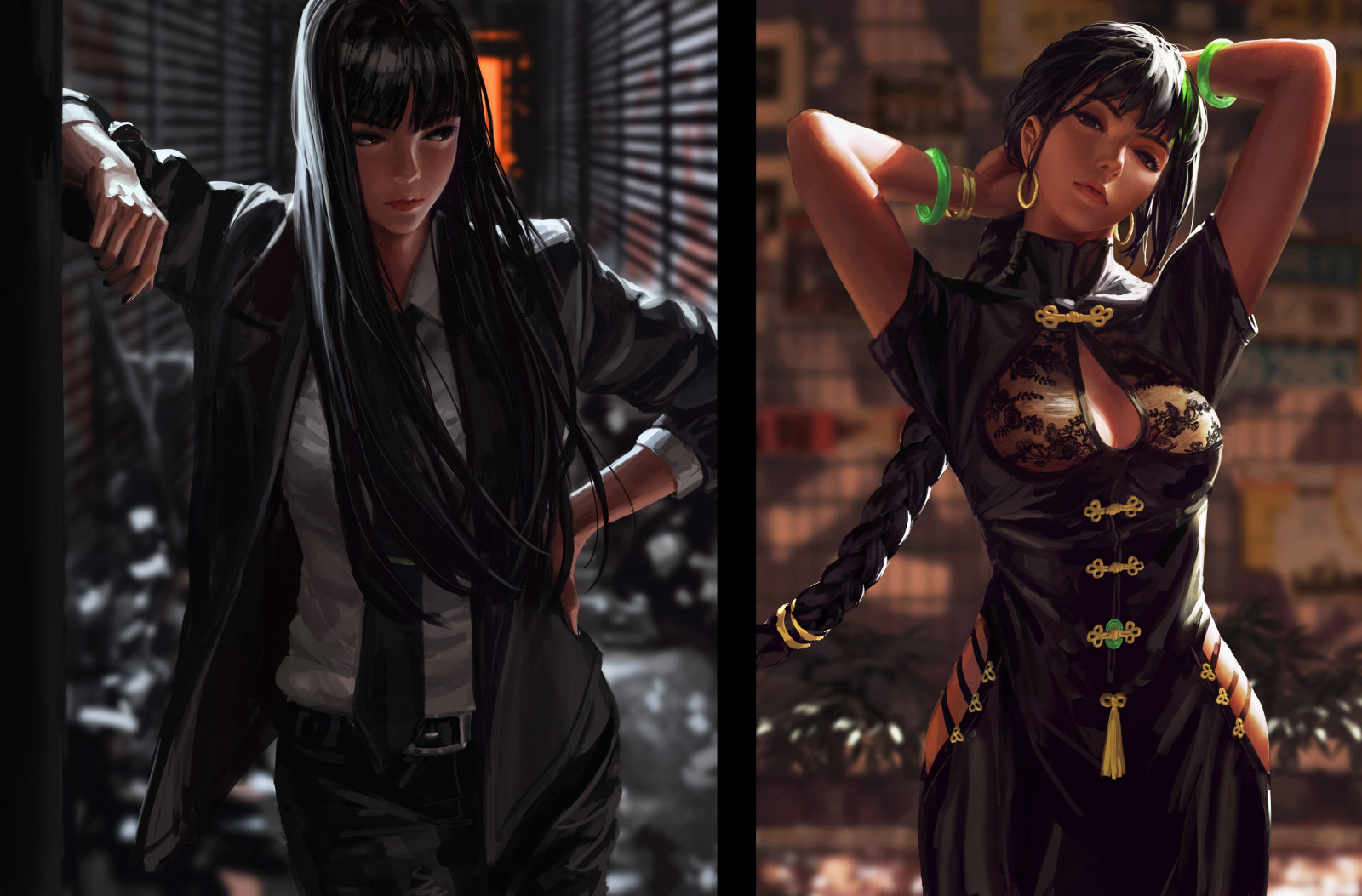 Wallpaper Guweiz Digital Art Artwork Original Characters Black