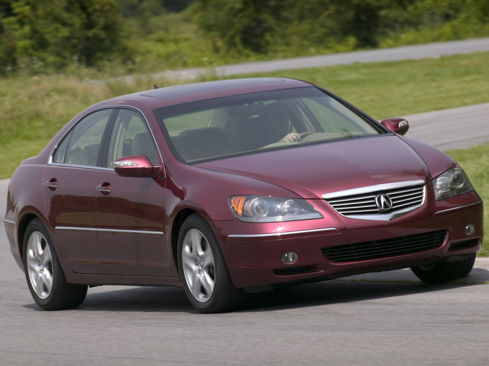Wallpaper : acura, RL, Sedan, merah, tampak depan, gaya, mobil, rumput ...