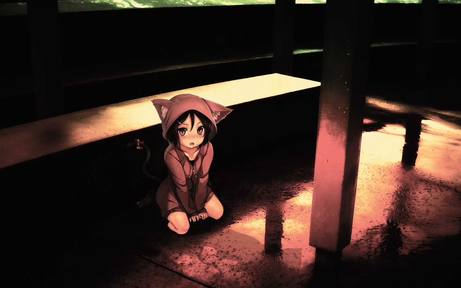 Wallpaper Anime Girls Cat Girl Nekomimi Photo Manipulation