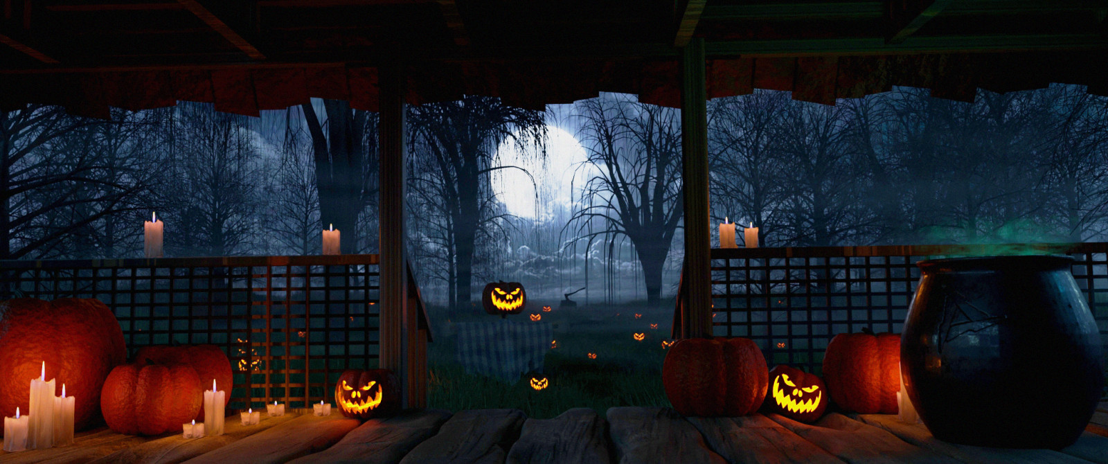 Wallpaper : Blender, Halloween, candles, pumpkin, CGI, Scarecrow ...