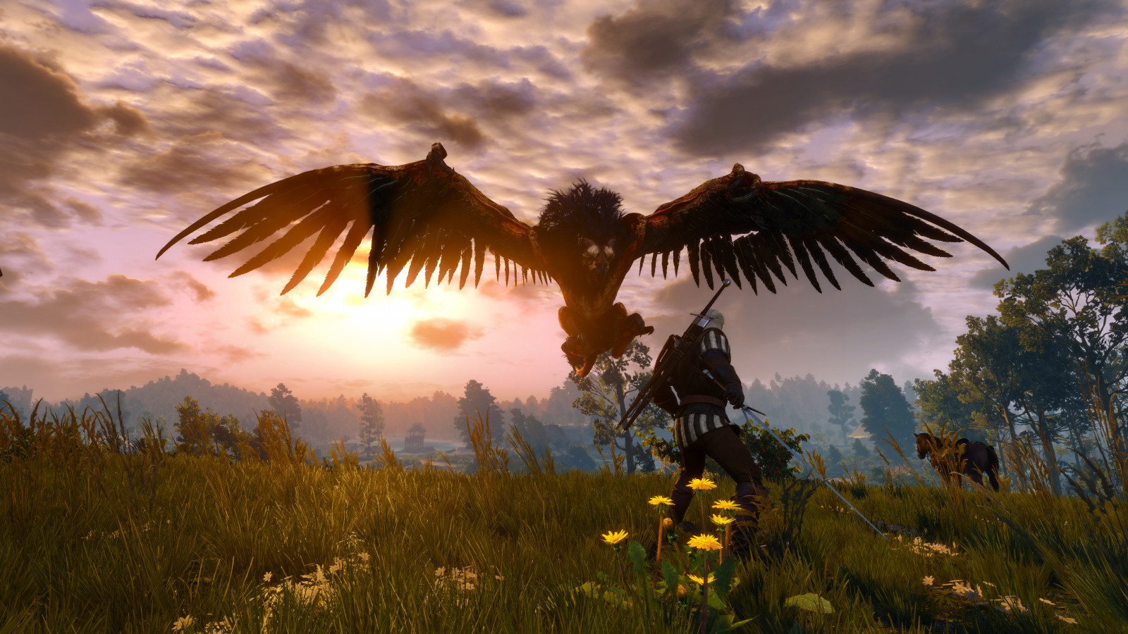 Wallpaper : The Witcher 3 Wild Hunt, screen shot, griffon 3840x2160 ...