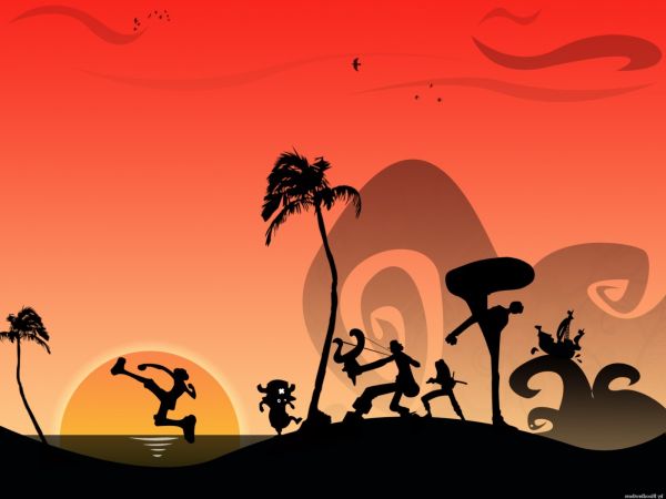 Wallpaper Illustration Sunset Silhouette Cartoon One Piece Sanji