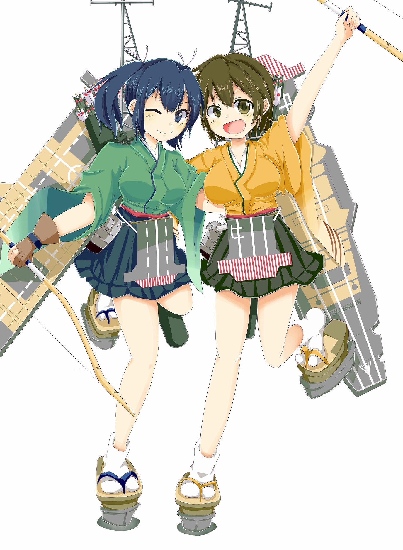 배경 화면 애니메이션 소녀들 간타이 컬렉션 Souryuu Kancolle 히 류우 칸 콜레 짧은 머리 돌연변이