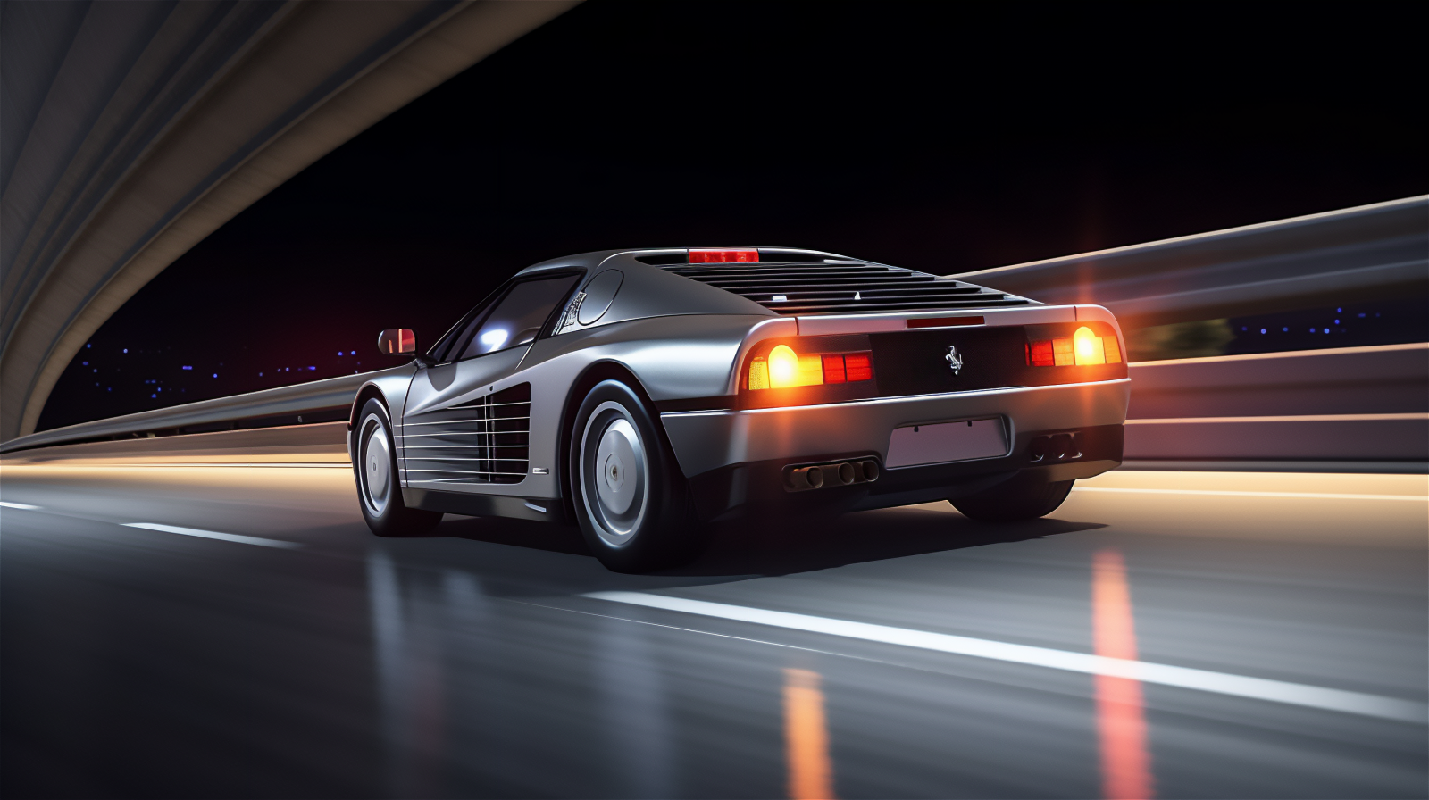 วอลเปเปอร์ : ai art, Ferrari Testarossa, ขับรถ, กลางคืน 2912x1632 - alx ...