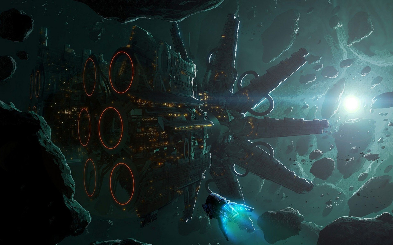 Wallpaper : illustration, underwater, spaceship, universe, ghost ship ...