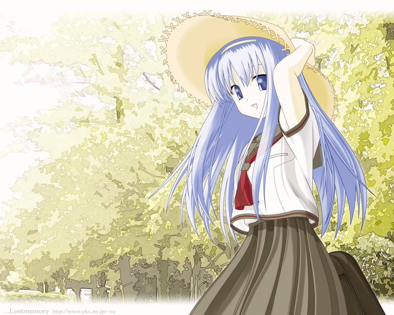 Wallpaper : anime, girl, hat, hair, Sun 1280x1024 - wallup - 1098303 ...