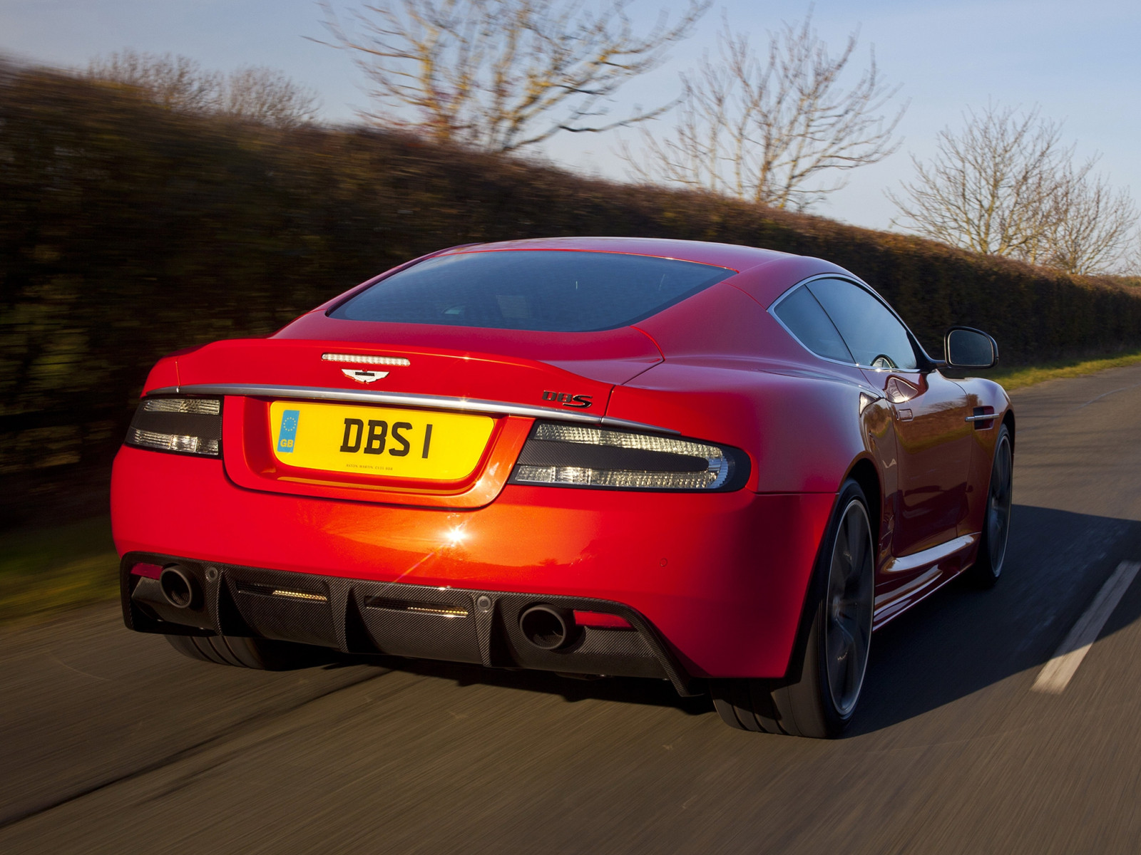 Wallpaper : Aston Martin, DBS, 2011, red, auto, rear view, sport, speed ...