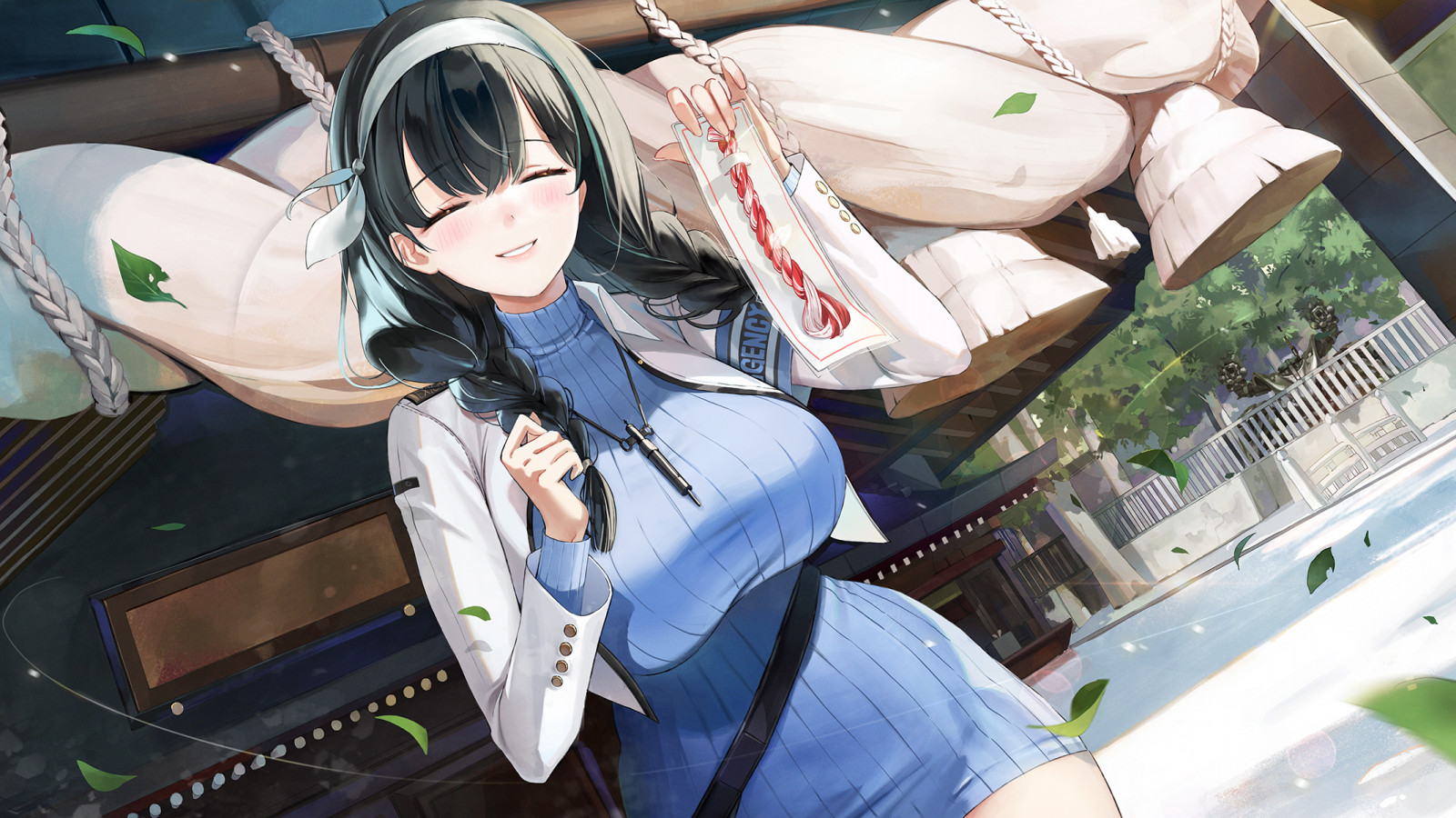 Baggrunde : anime, Anime piger, Lukkede øjne, twintails, fletninger ...