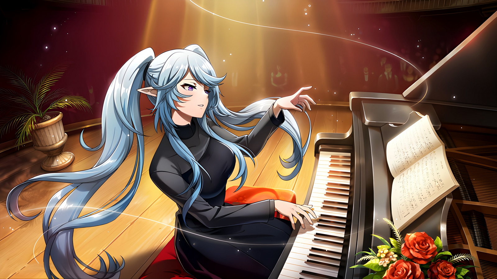 Wallpaper : The Eminence in Shadow, anime, Silon Epsilon, piano ...