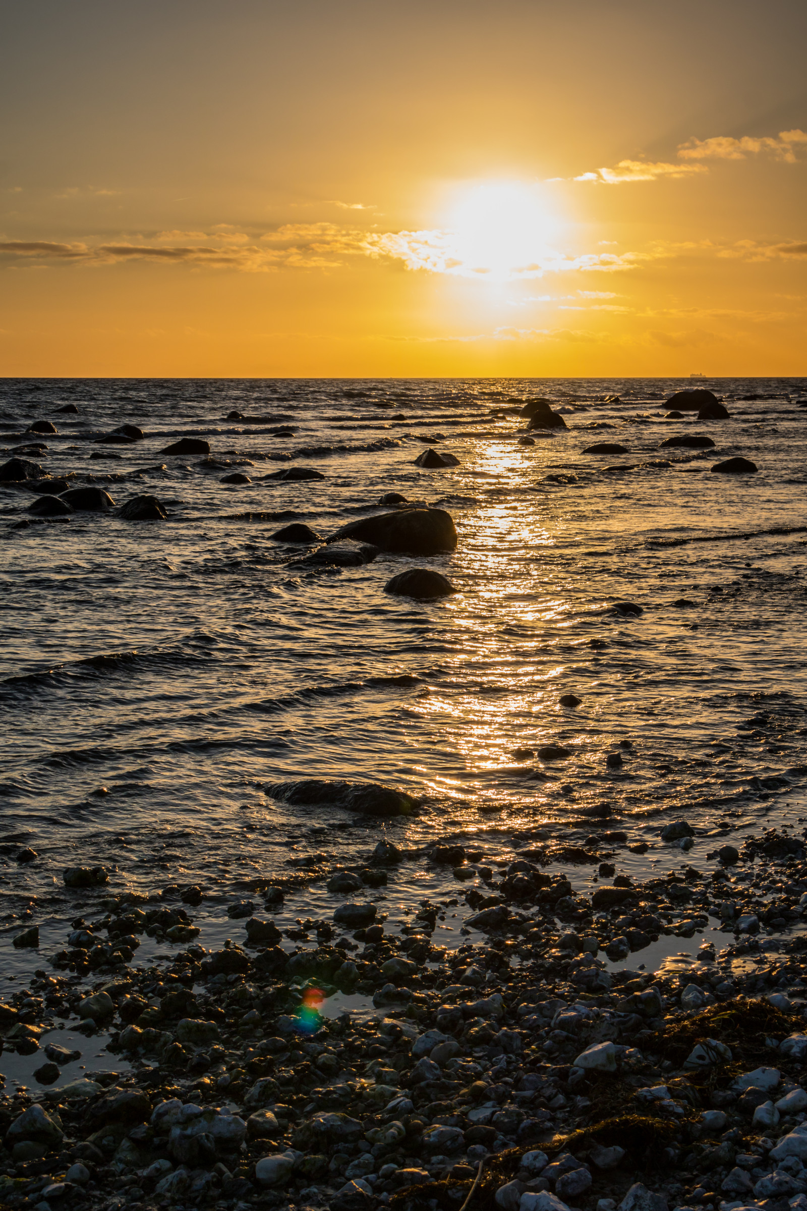 Wallpaper Sunlight Sunset Sea Rock Shore Sand Reflection Beach
