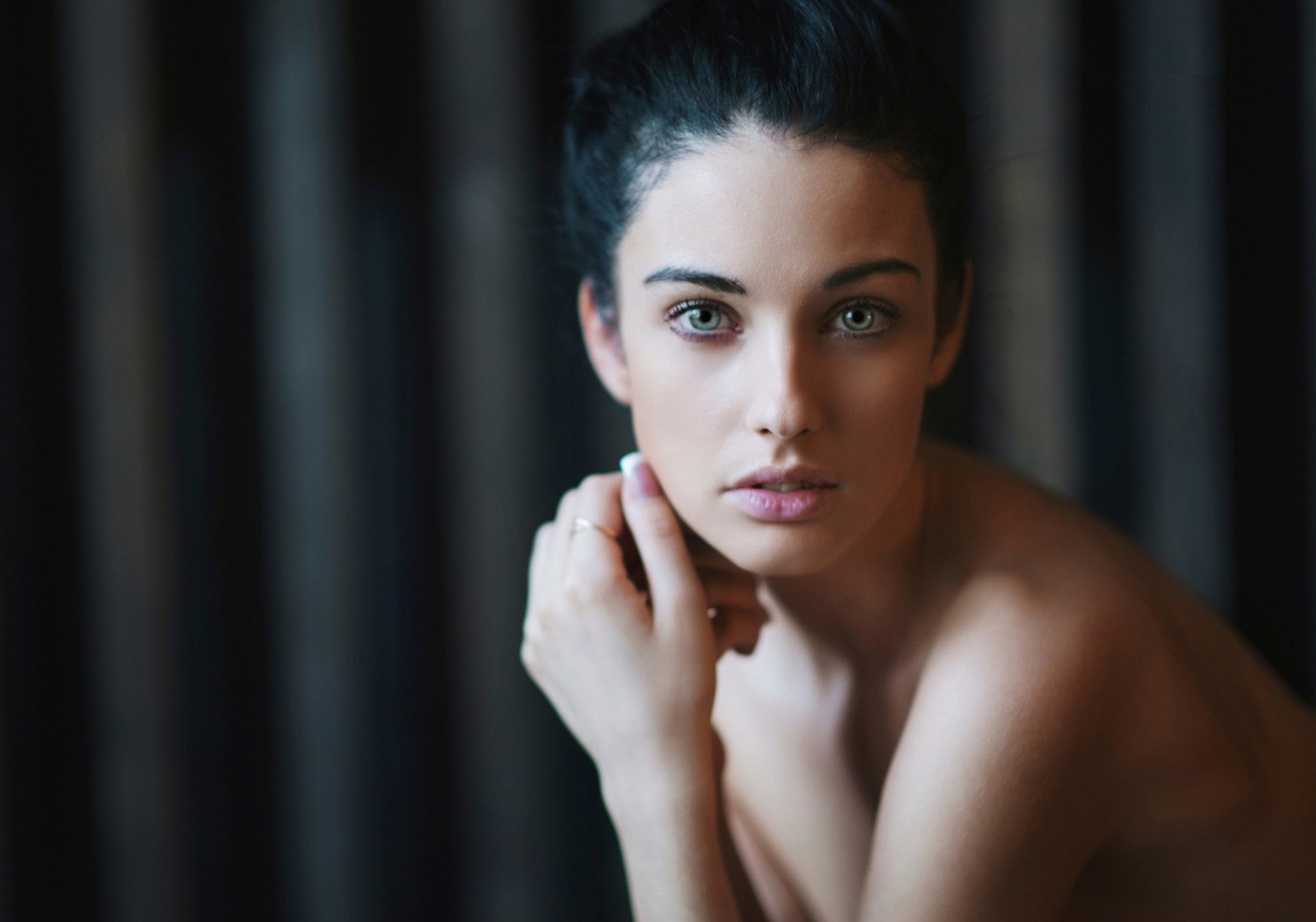 Wallpaper : face, women, long hair, black hair, fashion, Alla Berger ...