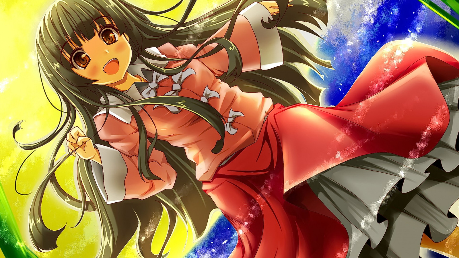 Wallpaper Illustration Long Hair Anime Girls Brunette Open Mouth