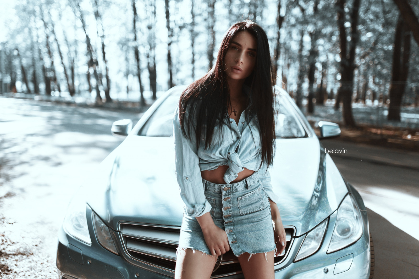 Wallpaper Alexander Belavin Shirt Portrait Women With Cars Women