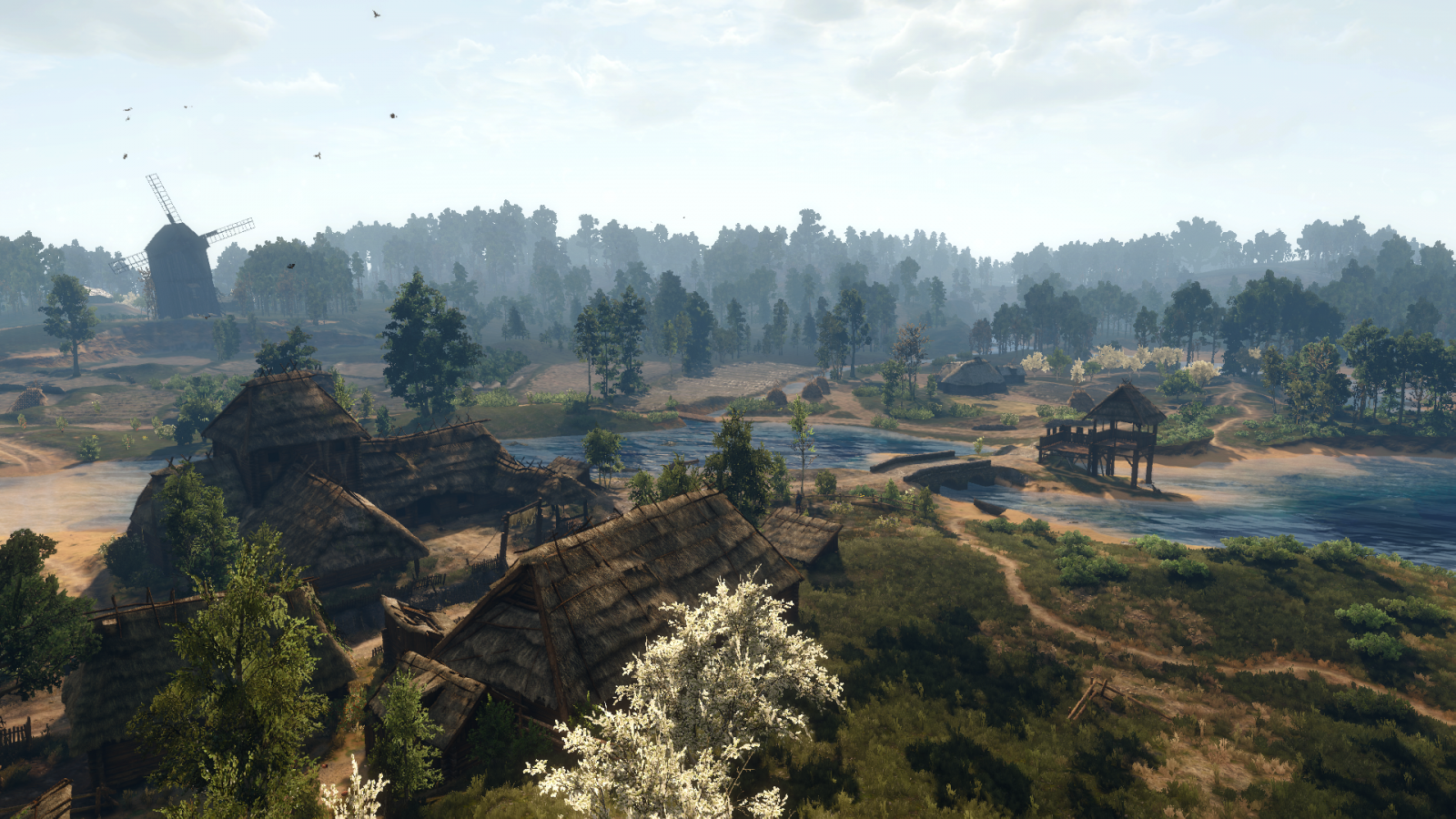 Wallpaper : landscape, hill, village, The Witcher, The Witcher 3 Wild ...