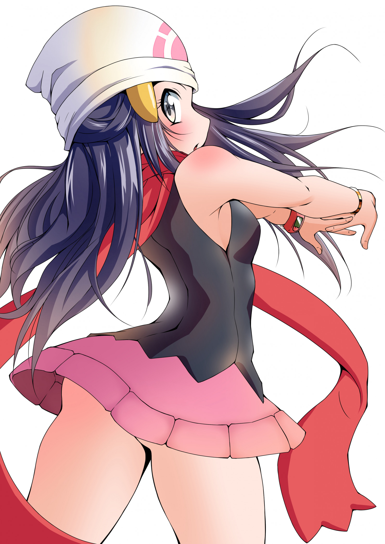 Wallpaper Anime Girls Pokemon Dawn Pokemon Long Hair Blue Hair Solo Artwork Digital Art