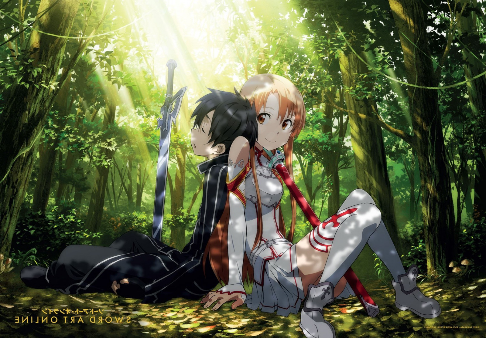 Bakgrundsbilder : skog, anime, animeflickor, häst, Sword Art Online ...