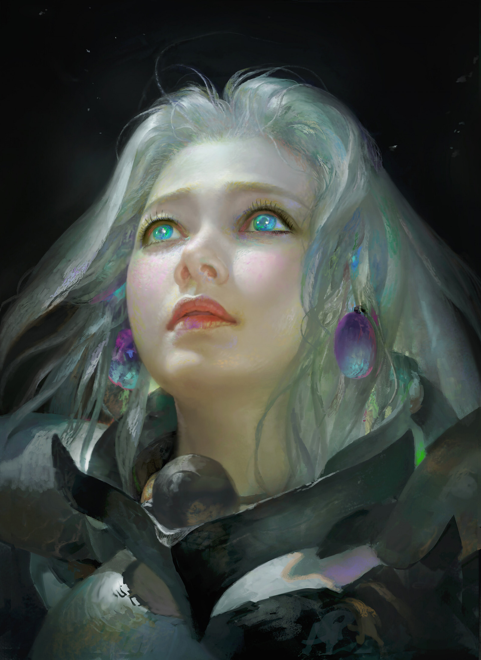 Wallpaper Nero Gen Digital Art Artwork Illustration Women Portrait Vertical Blue Eyes