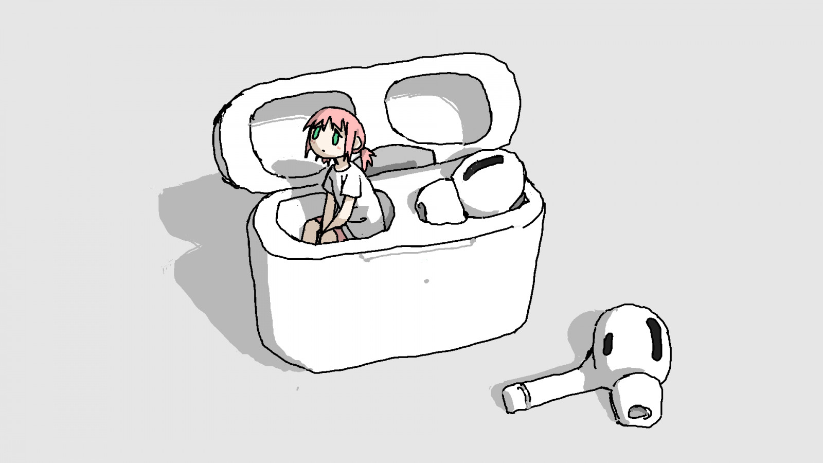 배경 화면 : 삽화, airpods, 과학 기술, 애니메이션 소녀들 1920x1080 - Fearless - 1888535 ...