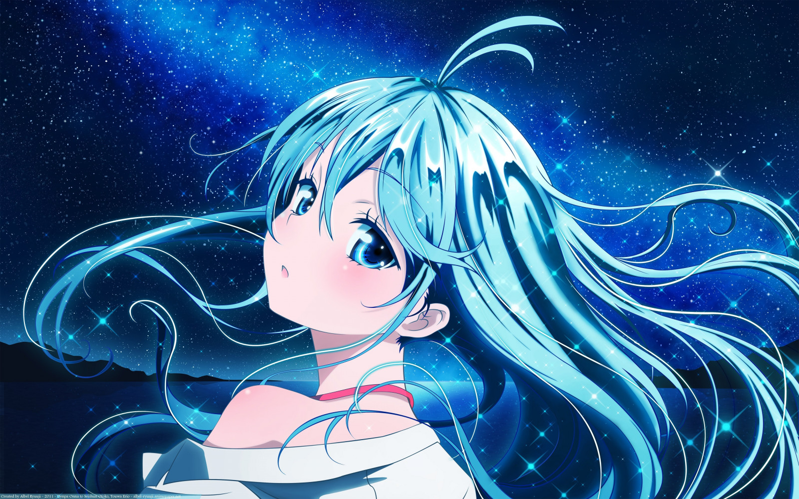 Wallpaper : girl, hair, blue, wind, space 3840x2400 - CoolWallpapers ...