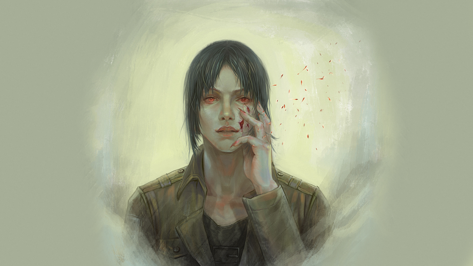 Wallpaper : drawing, portrait, Shingeki no Kyojin, emotion, head, Ymir ...
