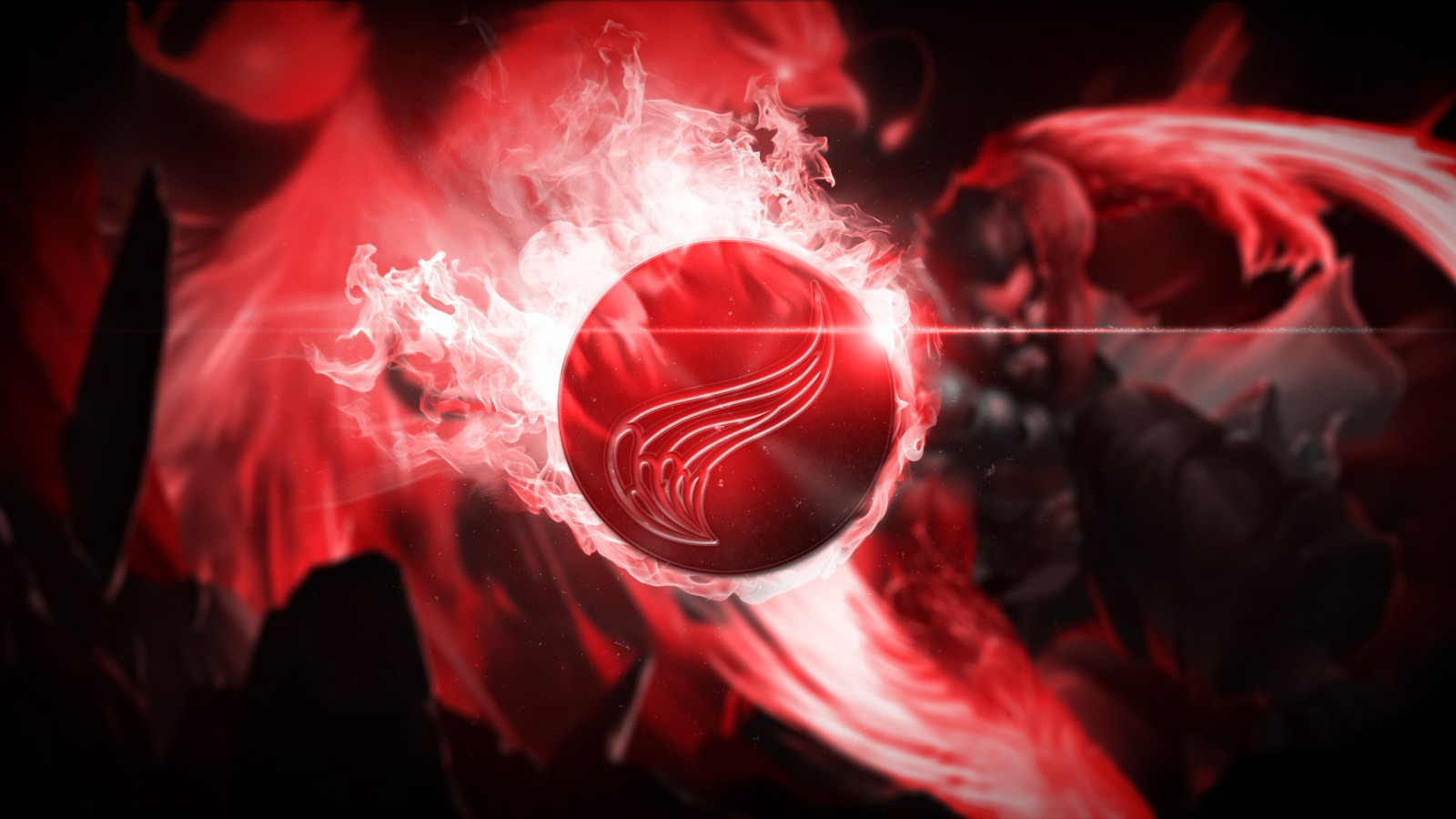 тапети : червен, Лигата на Легенди, Riot Games, цвете, пламък, тъмнина ...