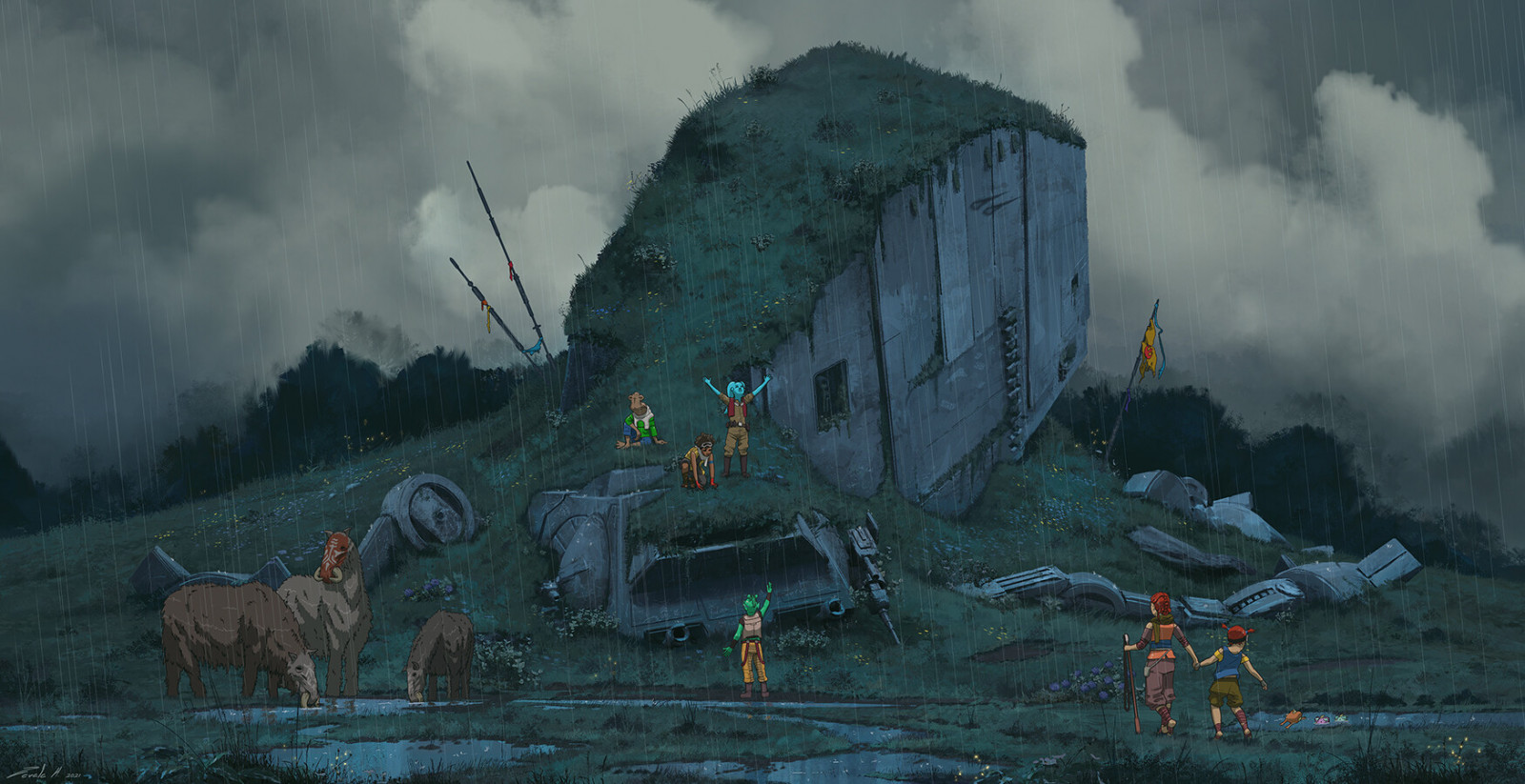 Wallpaper : artwork, digital art, nature, decay, Star Wars 1749x900 ...