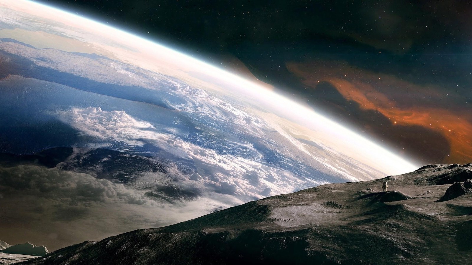 Wallpaper : 1600x900 px, Moon, planet, space, spacesuit, stars 1600x900 ...