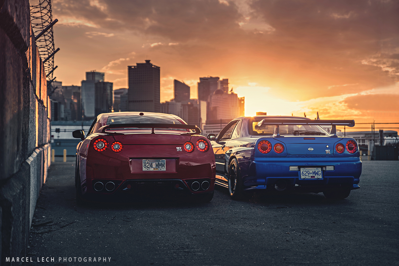 Fond d'écran : Nissan Skyline GT R R34, Nissan GT R R35, voiture ...