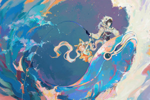 Wallpaper : underwater, whale, anime boys, anime girls, water, animals ...