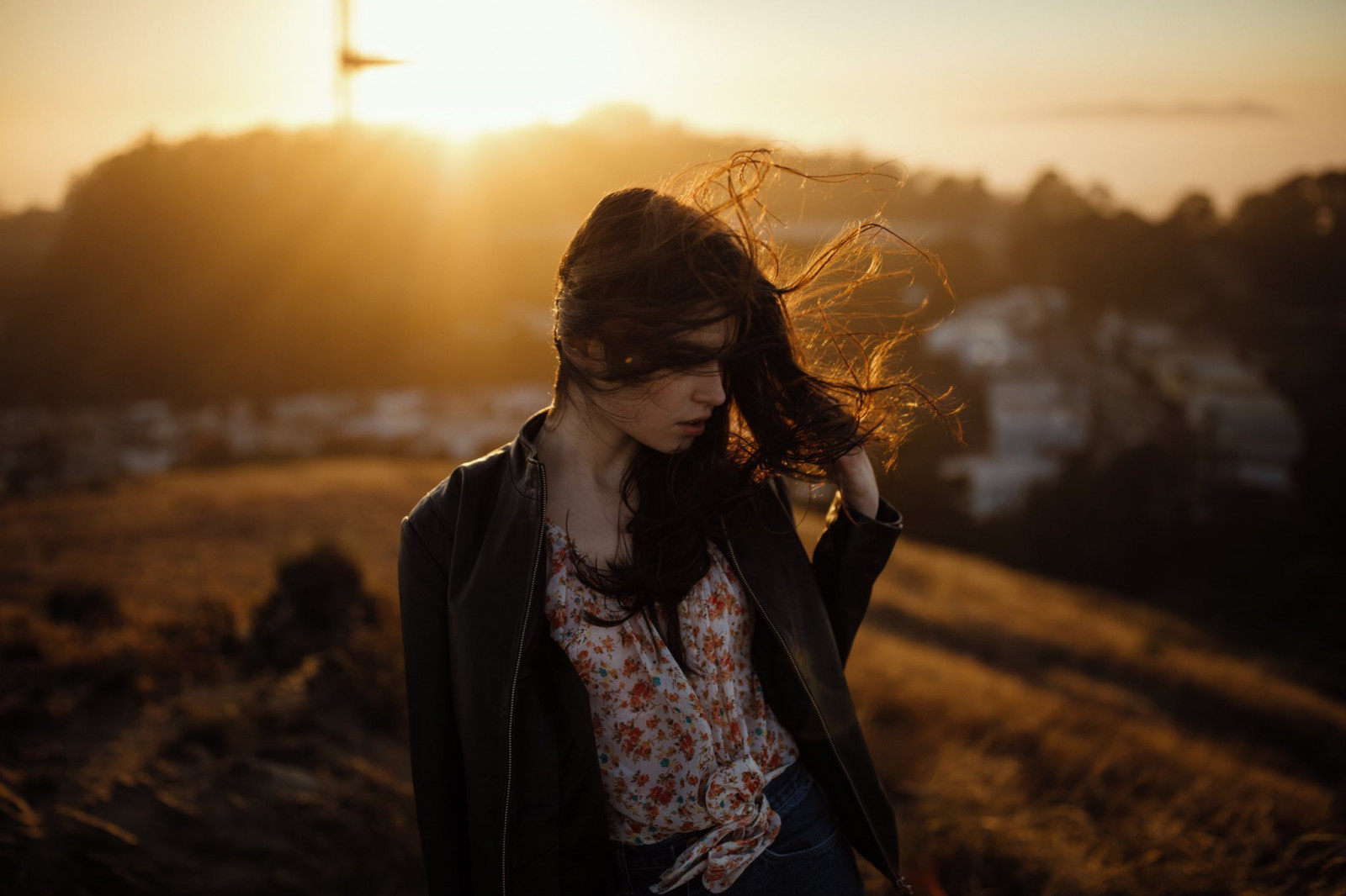 Wallpaper Jesse Herzog Raluca Vlad Women Outdoors Sunset 2048x1365