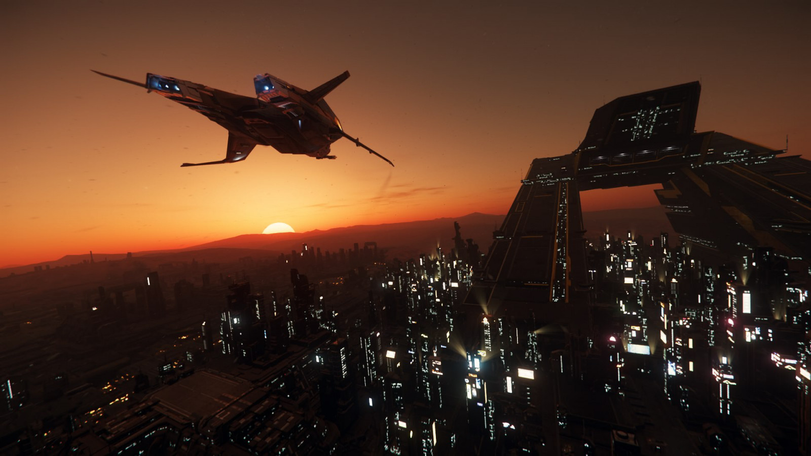 배경 화면 : 스타 시티즌, Mustang Beta, Lorville, 일몰, Hurston 1920x1080 ...