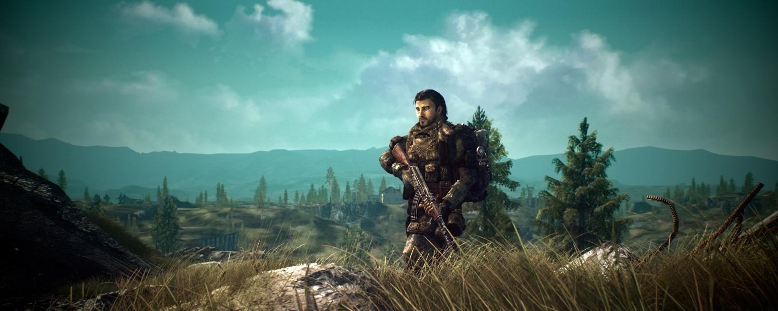Wallpaper : landscape, hill, grass, sky, soldier, texture, Fallout, ENB ...