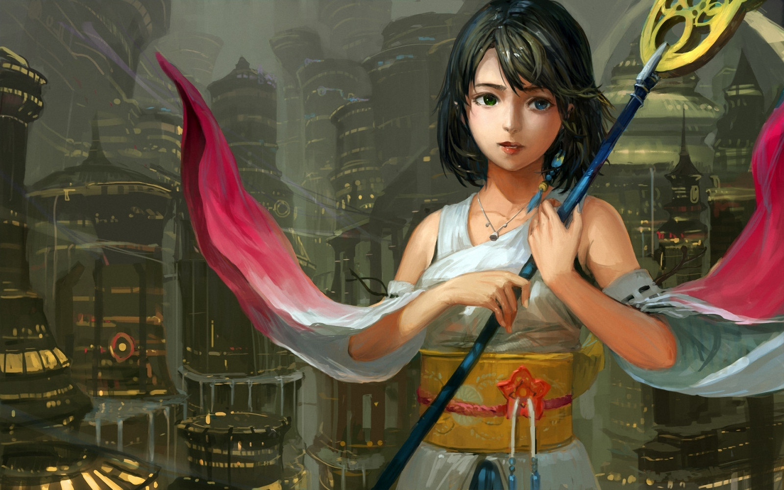 Wallpaper : 1920x1200 px, brunette, city, fantasy, final, girl, mage ...
