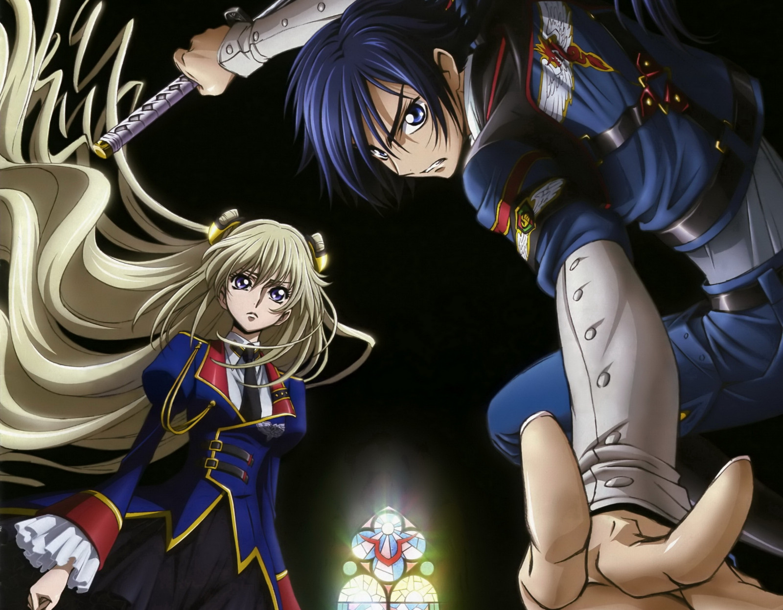 Wallpaper : Code Geass, boy, girl, weapons, movement 2416x1882 ...